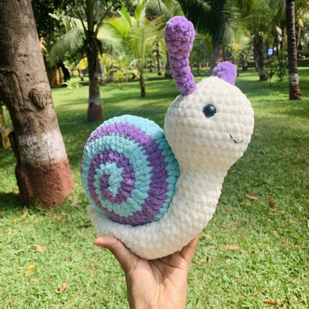 handmade Crochet Whimsical Snail Plushie - Slow and Snuggly Delightful gifts - Unique and ...