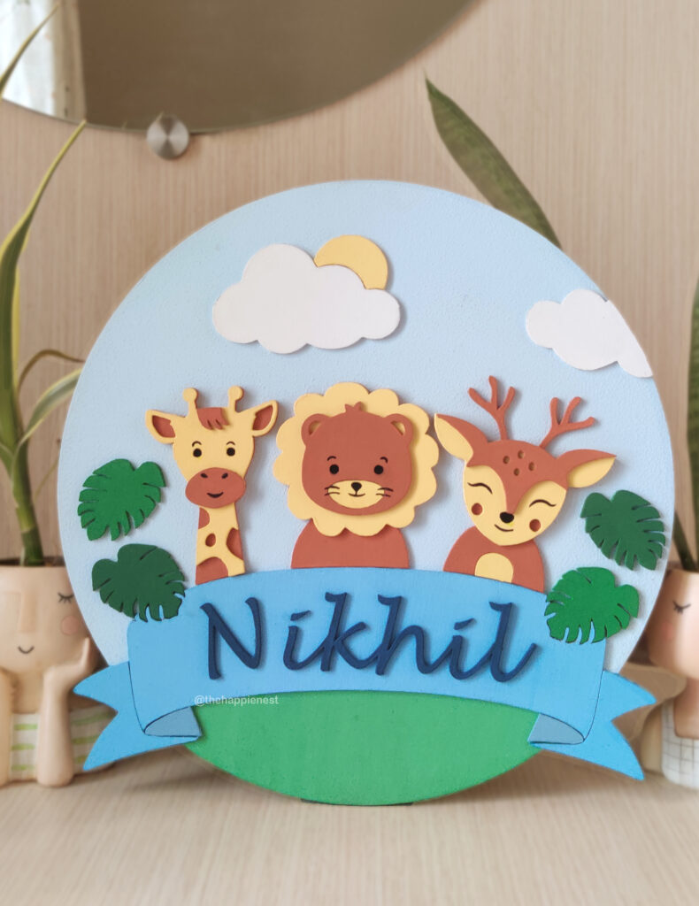Jungle Safari - Kids Nameplate - Scoop My Art