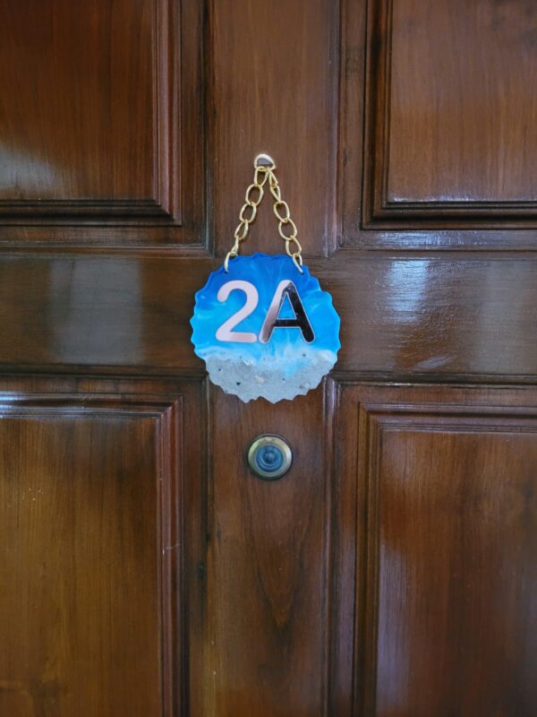Handmade Modern Resin Door Number Sign Board | Custom Apartment Numbers ...