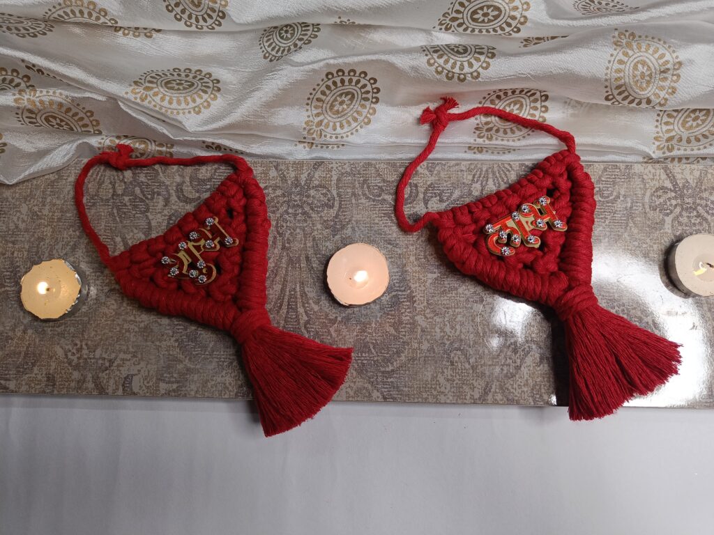 Macrame Shubh Laabh | Door Decoration | Mandir Decoration | Diwali ...