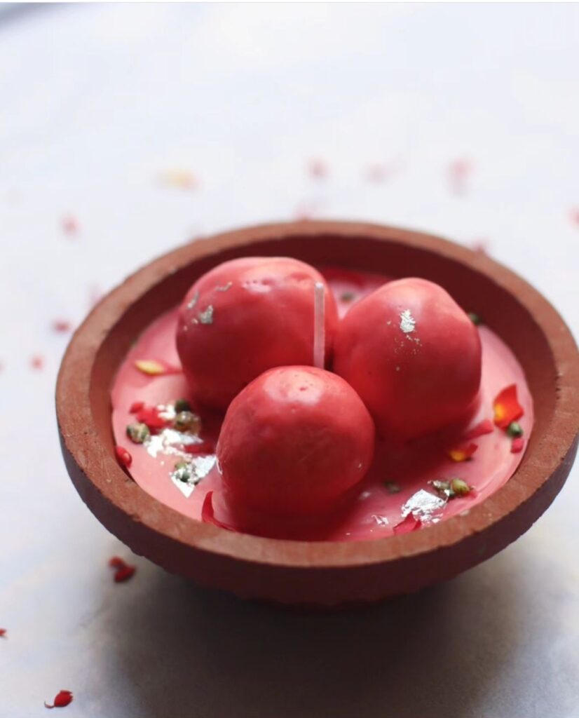 Scented Rose Rasmalai candles - Scoop My Art
